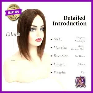 Accessories | Human Hair Topper Mono Base Add Volume No Bangs Thinning ...